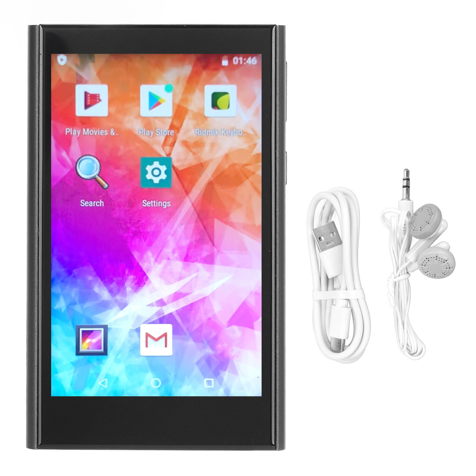 MP4 Player 4 Inch HD Touch Screen Octa Core HiFi Sound Portable Music Player with Bluetooth WiFi for Android Iron Gray