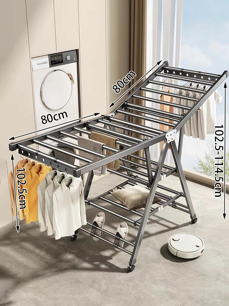 Сушилка для белья "Без бренда", складная, напольная, серая, 115x160x45 см, максимальная нагрузка 10 кг