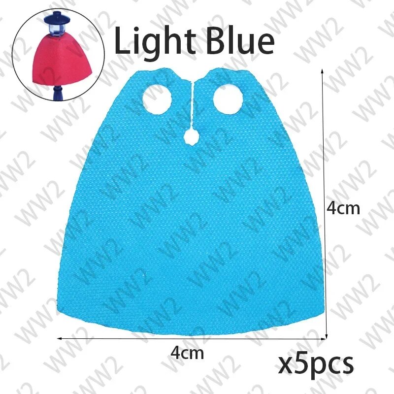 Плащ Light Blue cape007 для фигурок 4x5см (5шт)