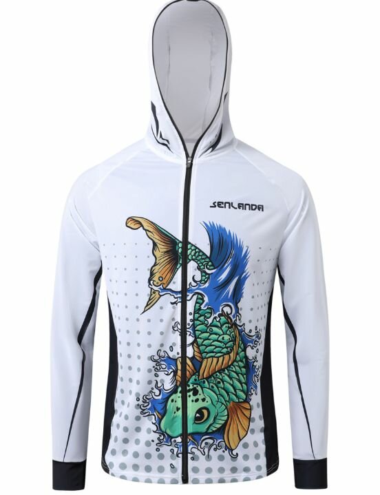 Джерси для рыбалки с длинным рукавом и капюшоном, защита от солнца