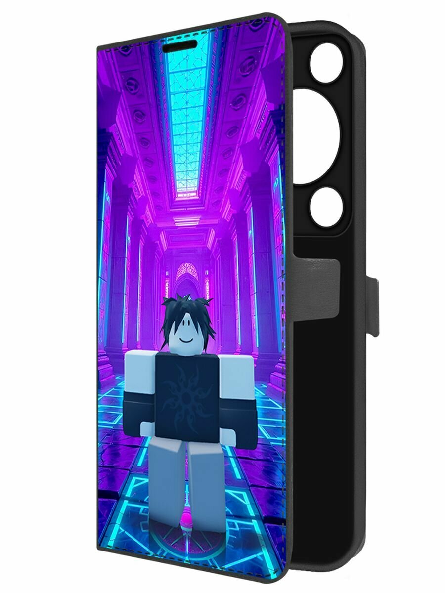 Чехол-книжка Krutoff Eco Book для Huawei Nova Y72s Roblox-Форсакен Ту Тайм (Forsaken Two Time) (черный)