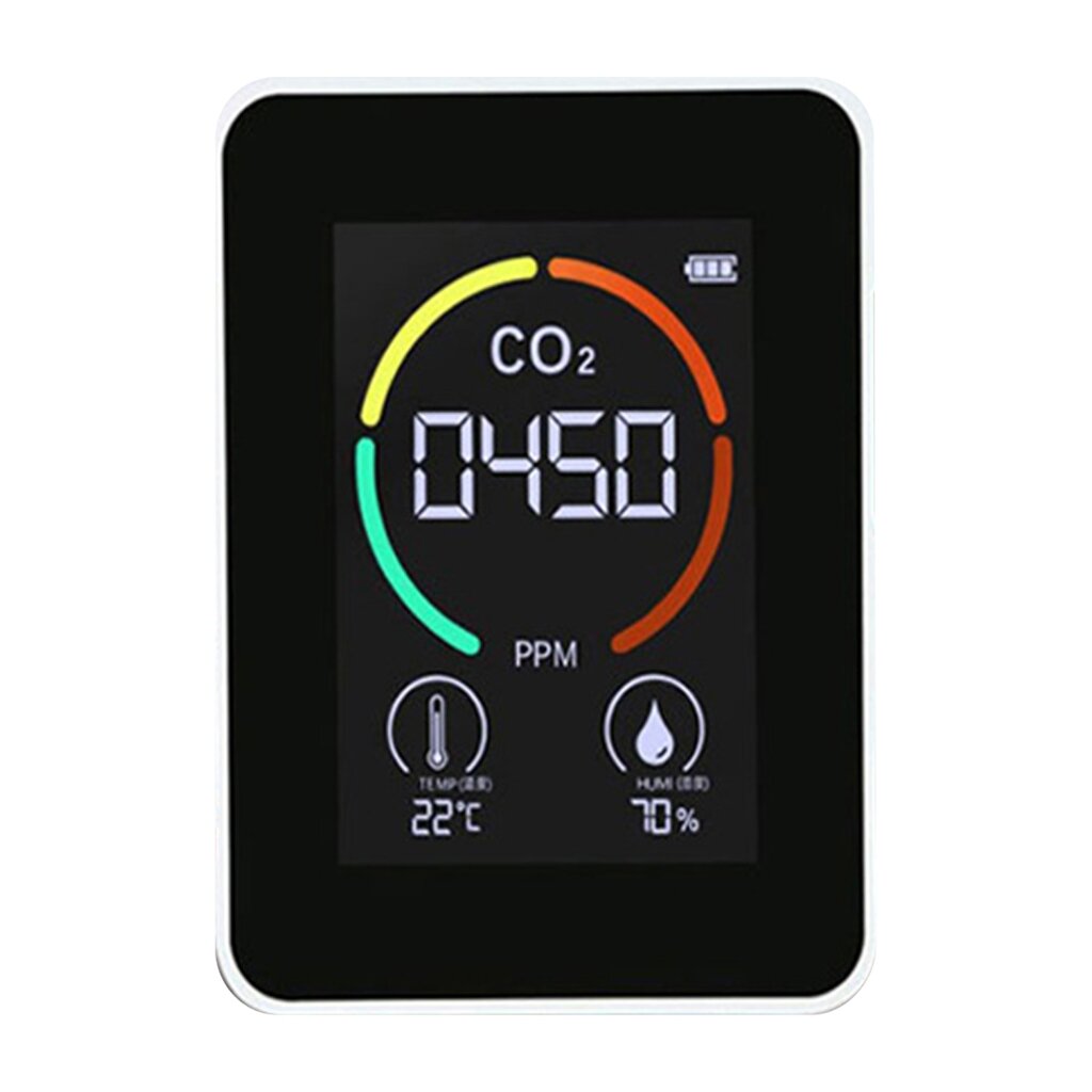 Цифровой измеритель CO2, мониторы качества воздуха 1200 мАч с датчиками температуры и влажности для офисного использования, точный анализ воздуха