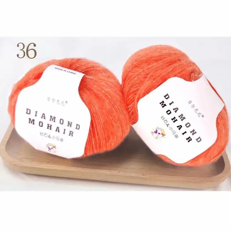 Мохер Diamond Mohair, оранжевый, 25г