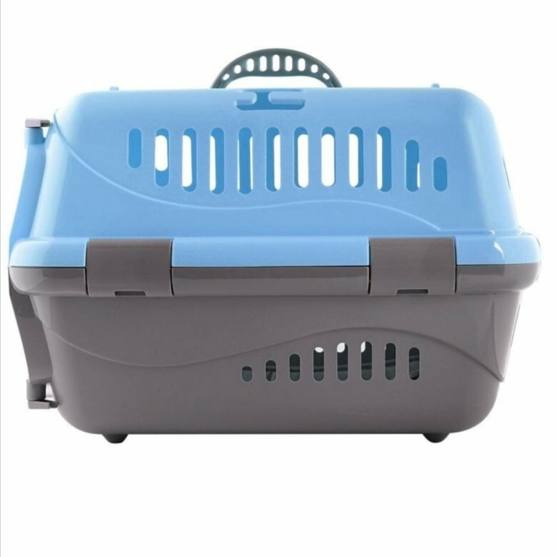 Переноска для животных Pet Star Standard S, размер - 42 х 29 х 29,5 см, металлическая дверца, цвет серо-голубой
