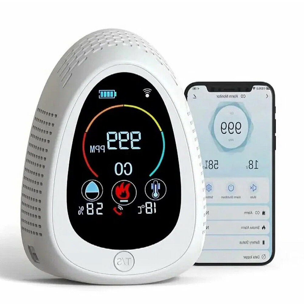 Детектор угарного газа и дыма Туйя WiFi HT03/41 Белый