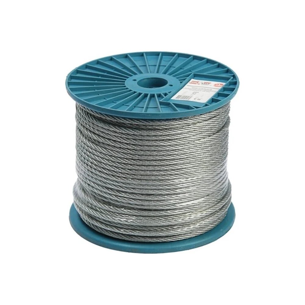 23 болта Трос стальной для растяжки 5/6 мм 100 м в оплетке ПВХ DIN3055 B6H100506032007