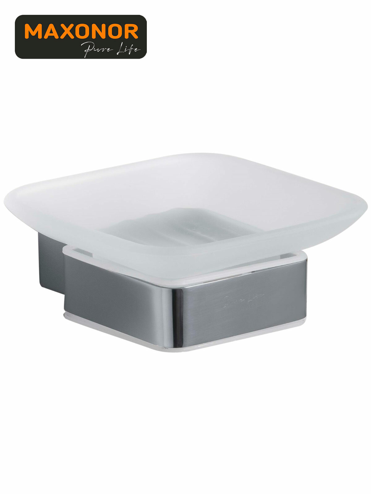 Мыльница Maxonor PL1802 PURE LIFE, стеклянная, настенная, хромированная