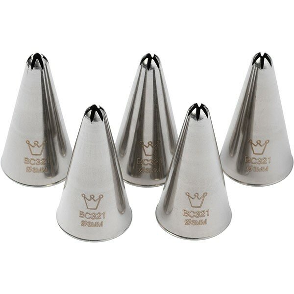 Насадка кондитерская «Закрытая звезда», 5 шт, нержавеющая сталь, 25/3 мм (Martellato)