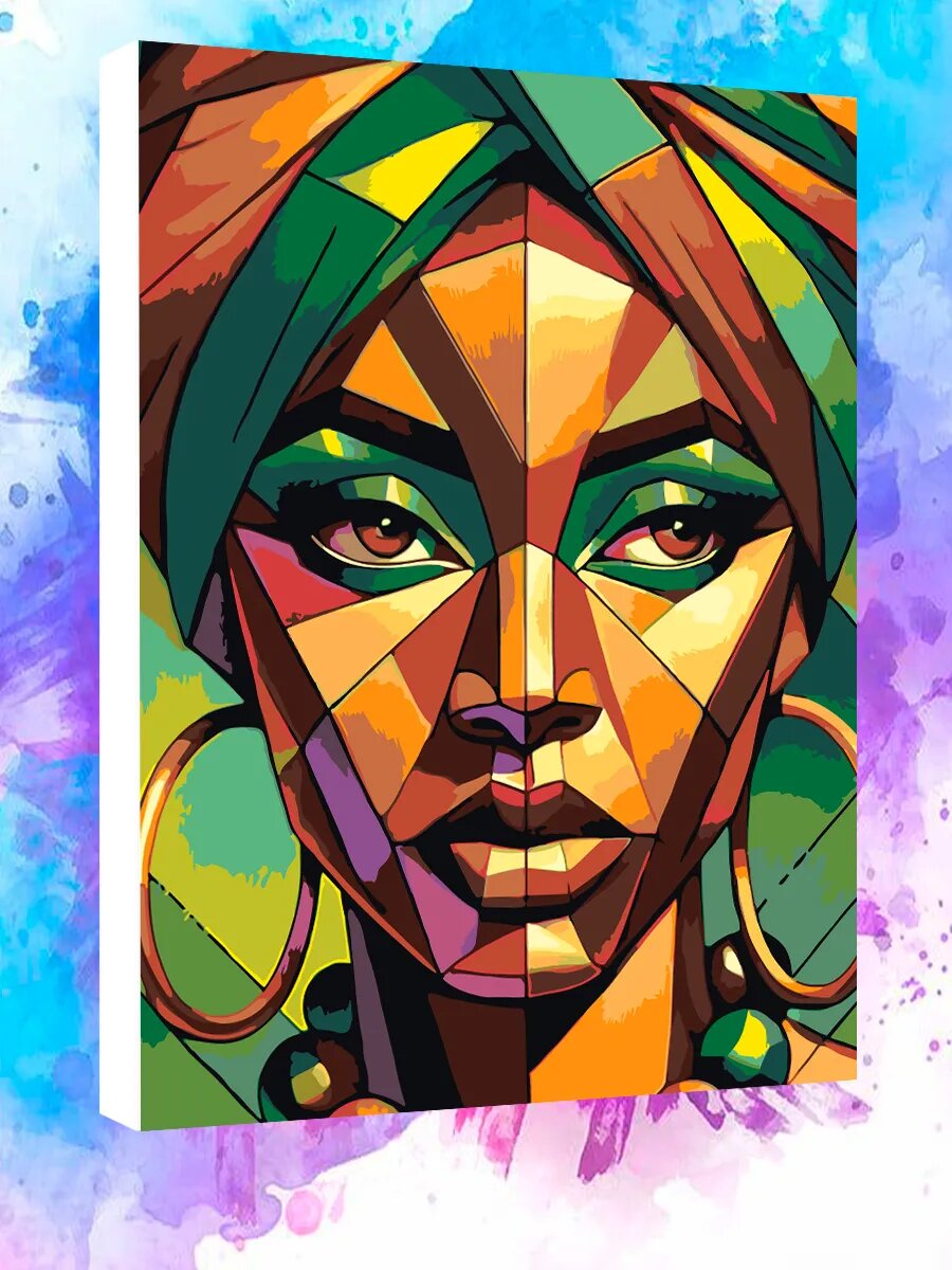 Картина по номерам Девушка Негритянка Портрет Арт