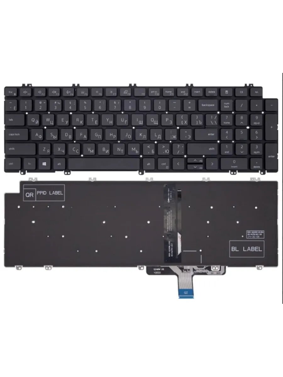 Клавиатура Dell Precision 3581 черная с подсветкой