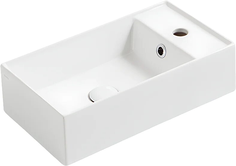 Раковина маленькая в туалет Simas Agile AG50 bi*1 50 мини, подвесная, прямоугольная, белая, фарфоровая, 50 см