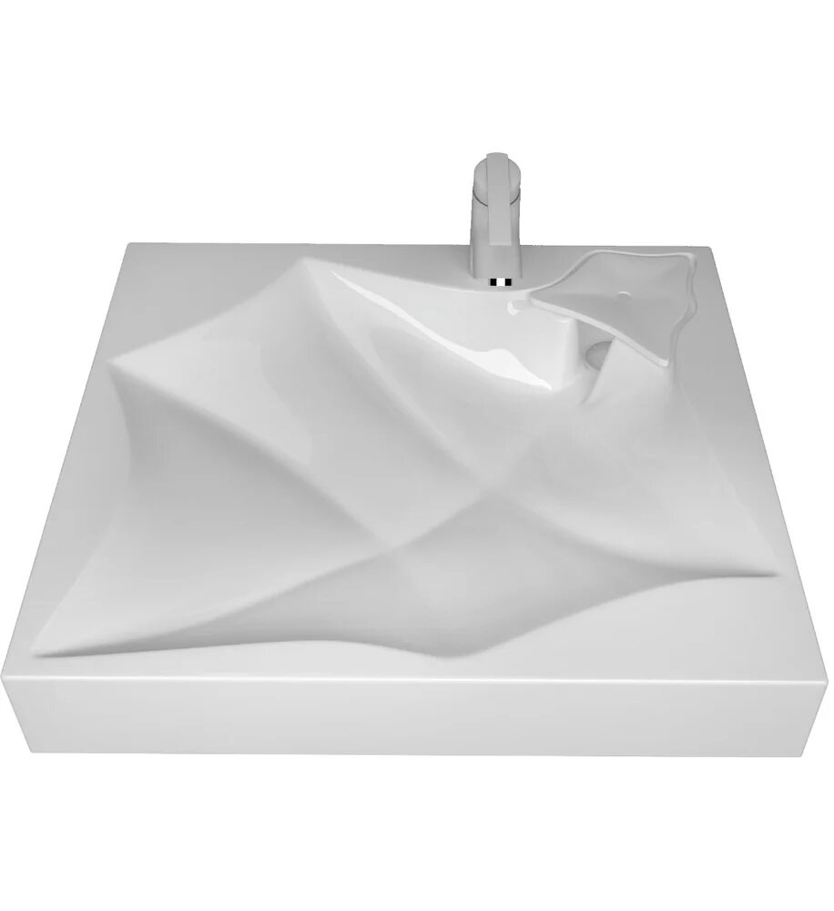 Раковина над стиральной машиной DIWO Краснодар 60x50 на кронштейнах, белая, глянцевая, раковина для ванной из литьевого мрамора, прямоугольная, со скрытым сливом