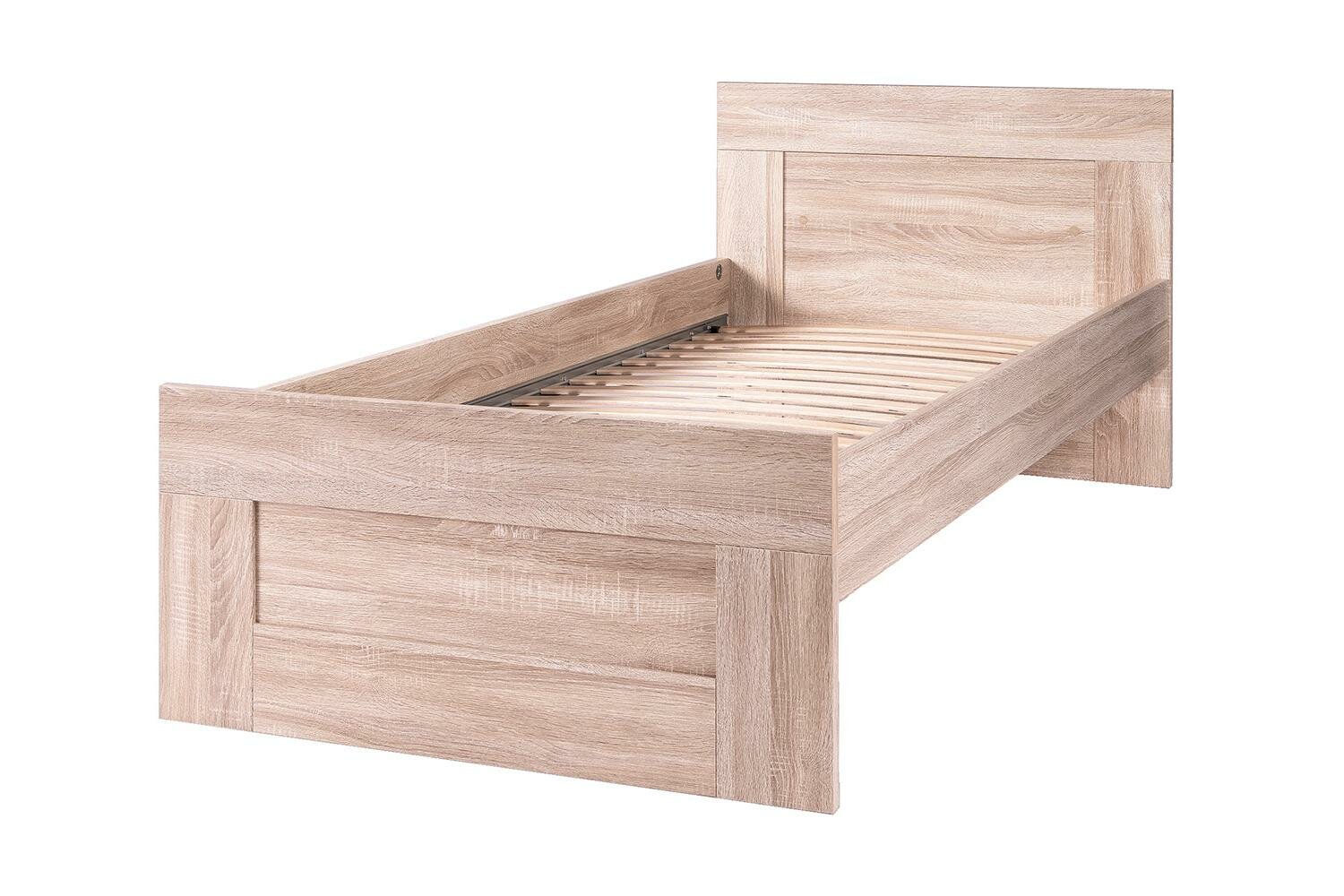 Кровать односпальная Hoff Сириус, 80х200 см, с основанием в комплекте, цвет дуб сонома