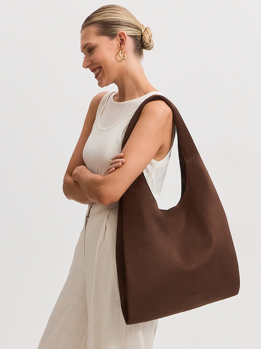 Сумка шоппер Замшевая сумка хобо на плечо