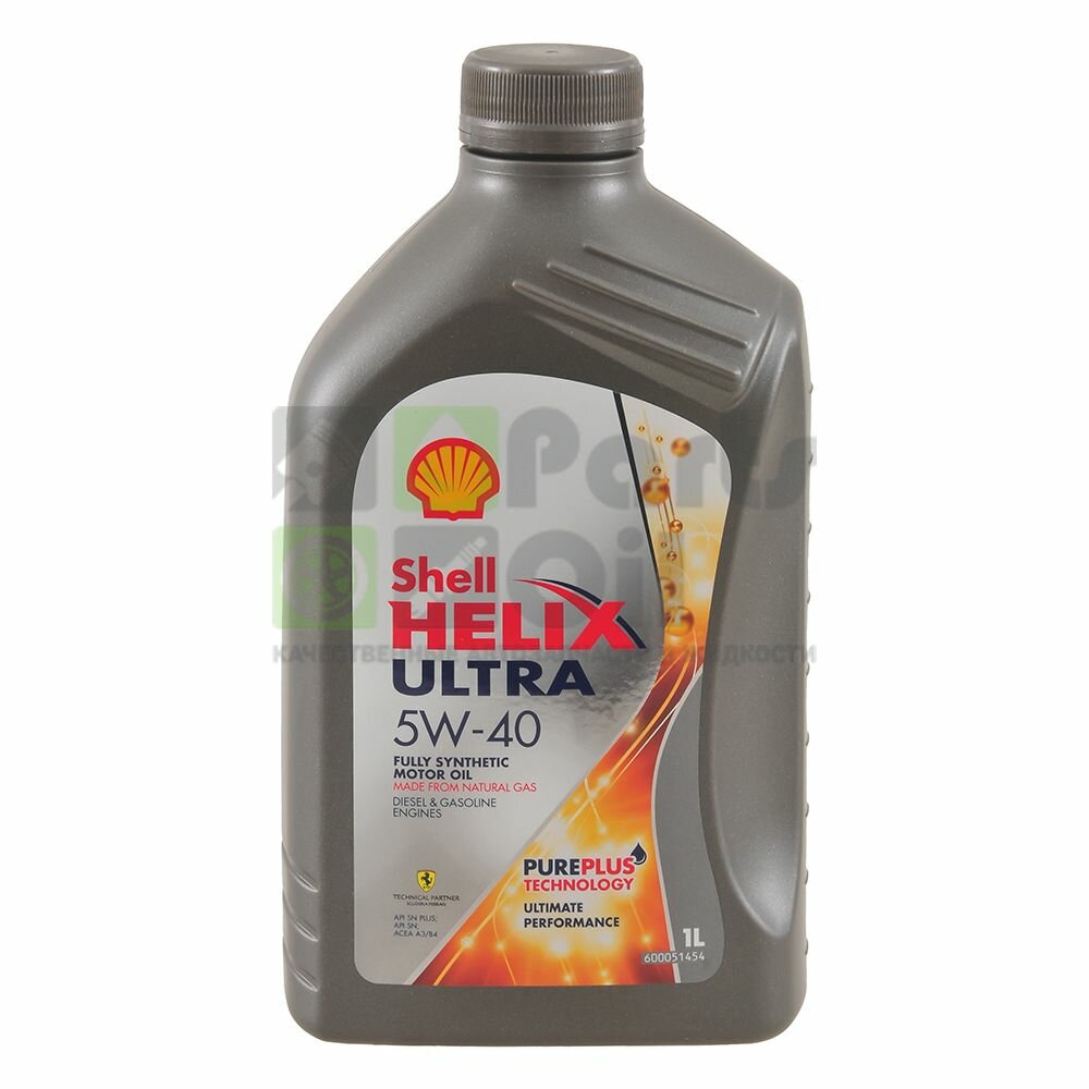 Моторное масло SHELL HELIX Ultra 5W40, синтетика, для бензиновых ДВС, 1л