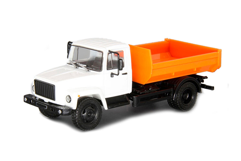 Модель коллекционная DEAGOSTINI ГОРЬКИЙ-35072 самосвал (грузовики ссср #32) белый/оранжевый