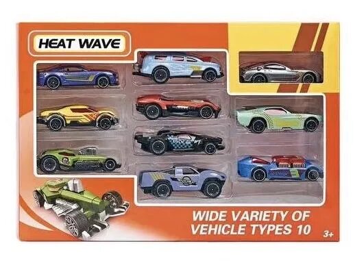 Набор машинок Die-cast 10 шт для детей, Коллекционные гоночные машинки 1:64, Игрушки для мальчиков