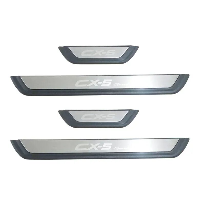 4 шт. внешняя педаль порога для Mazda CX-5 CX5 KF 2017-2025 автомобильная накладка на порог приветственные педали отделка аксессуары для стайлинга Silver