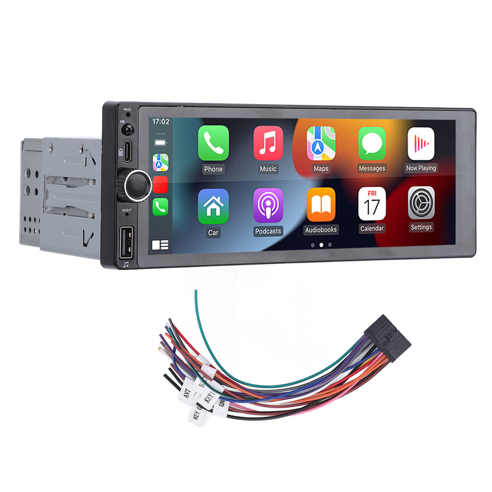 6,86-дюймовыйавтомобильныйMP5-плеер, GPS-навигация, Bluetooth5.0, управлениесруля, MirrorLink, стереосистемасCarPlayиAndroidAuto.