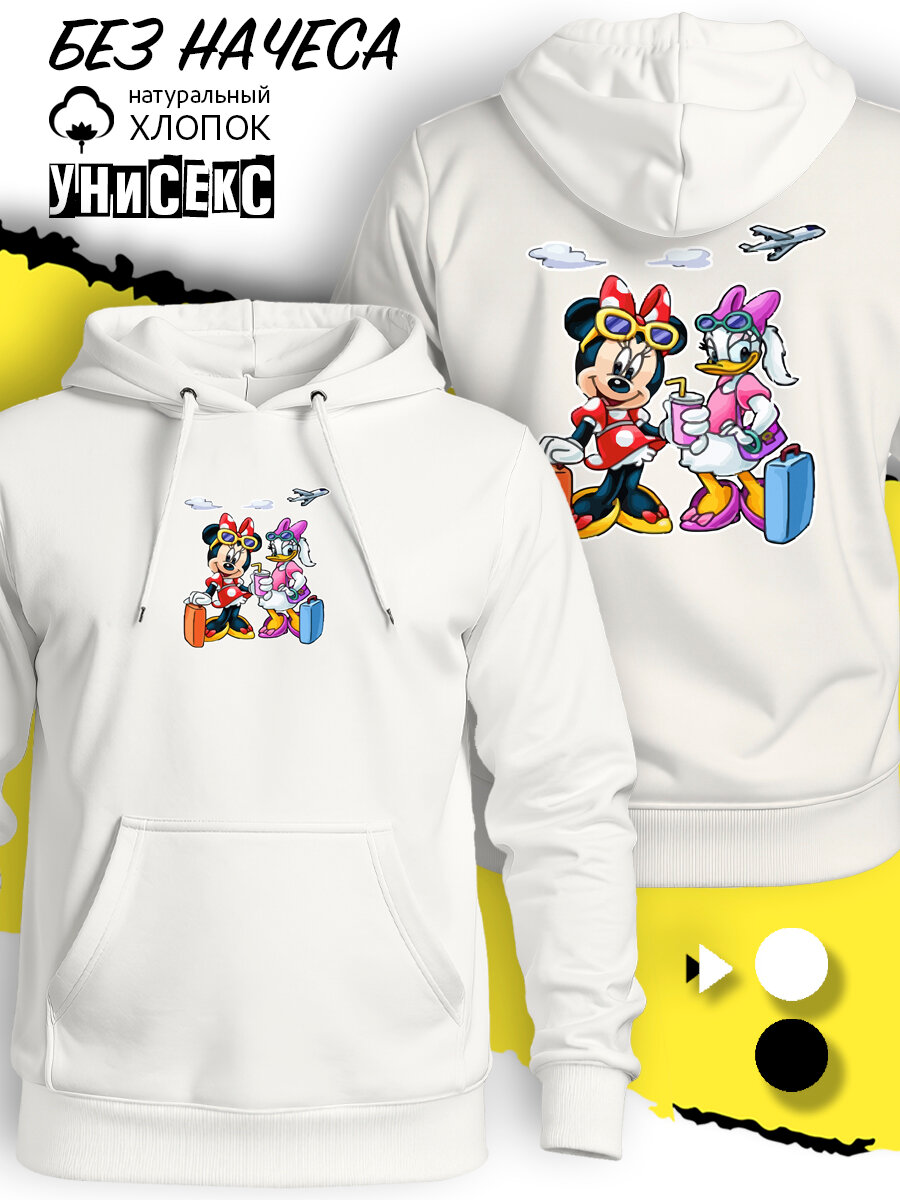 Худи Толстовка свитшот Микки Маус с Минни Маус