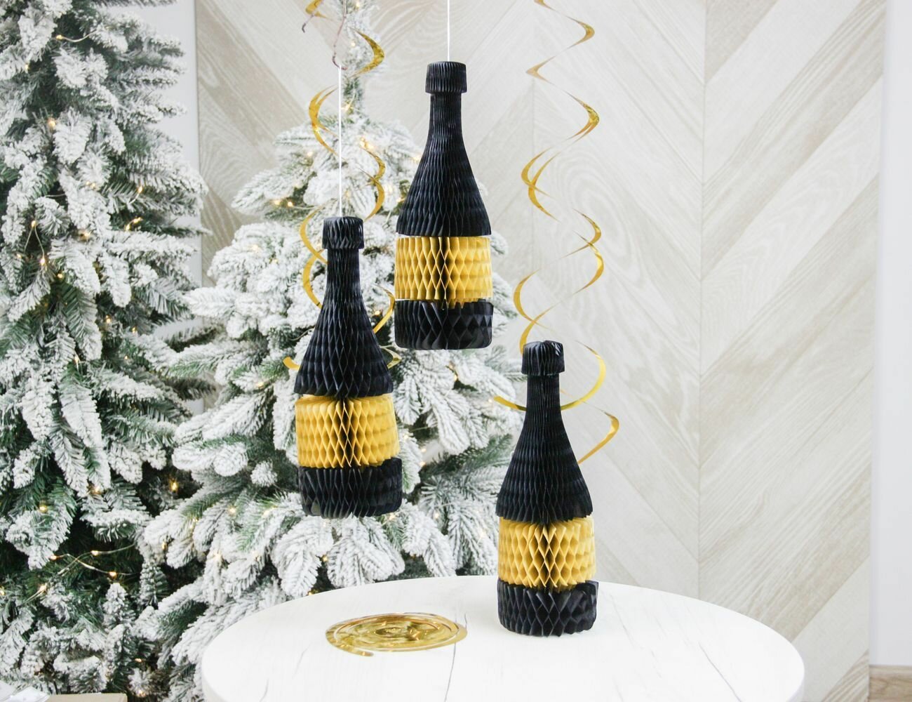 Набор складных декоративных украшений гран шампань, бумага, 27х10 см, 3 шт, Koopman International 491009150