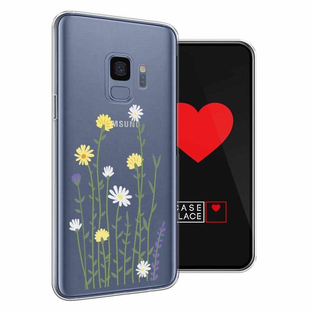 Чехол на Samsung Galaxy S9 / Самсунг Галакси С9 с принтом "Пучок полевых цветов", прозрачный — фото 1