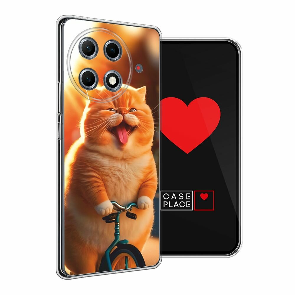 Чехол на Tecno Camon 30S Pro / Текно Камон 30S Про с принтом "Кот на велике" — фото 1