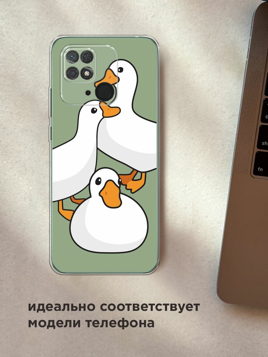 Чехол на Xiaomi Redmi 10C / Сяоми Редми 10C с принтом "Утиное трио" — фото 1