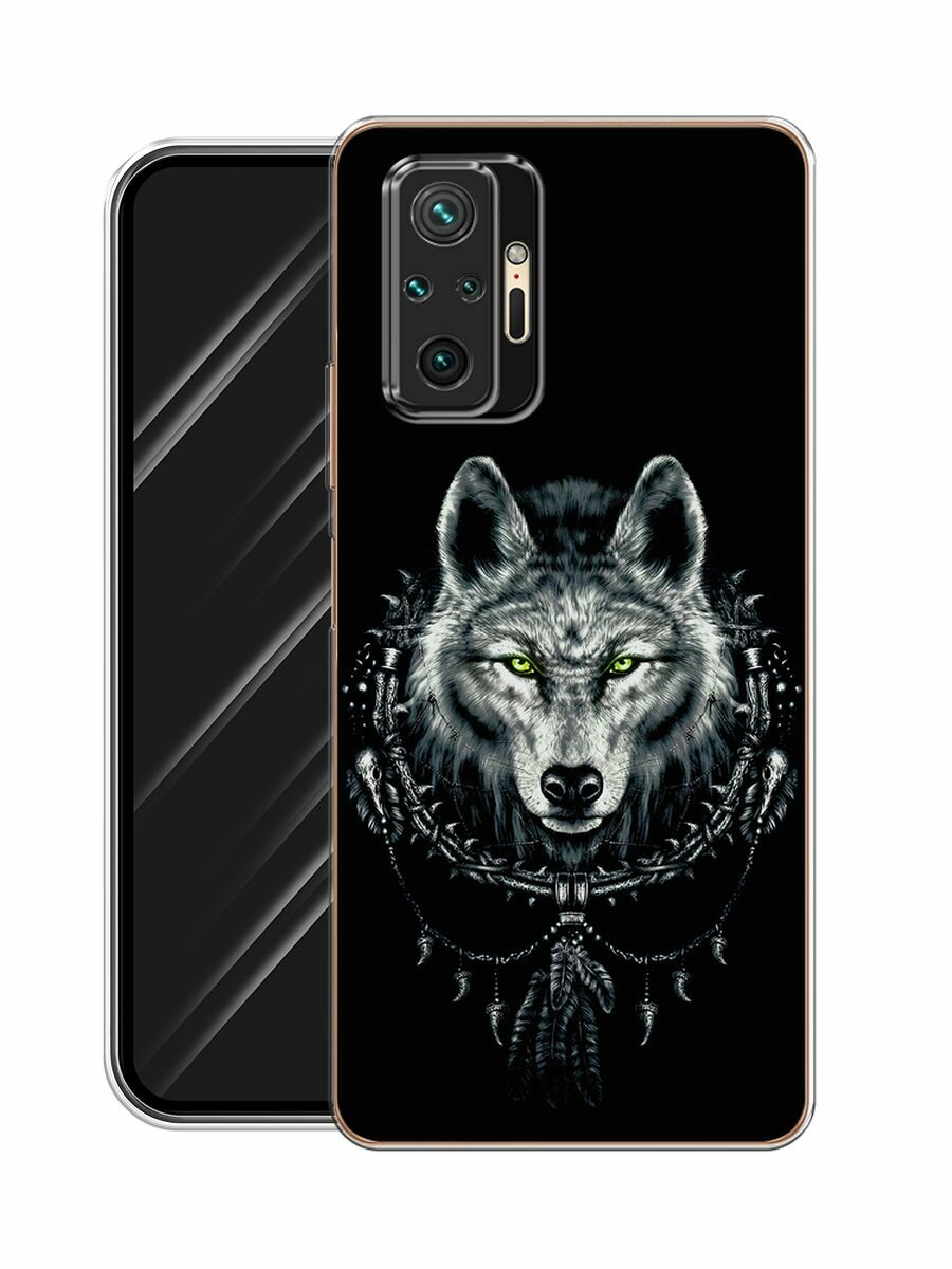 Чехол на Xiaomi Redmi Note 10 Pro / Сяоми Редми Нот 10 Pro с принтом "Волк оберег" — фото 1