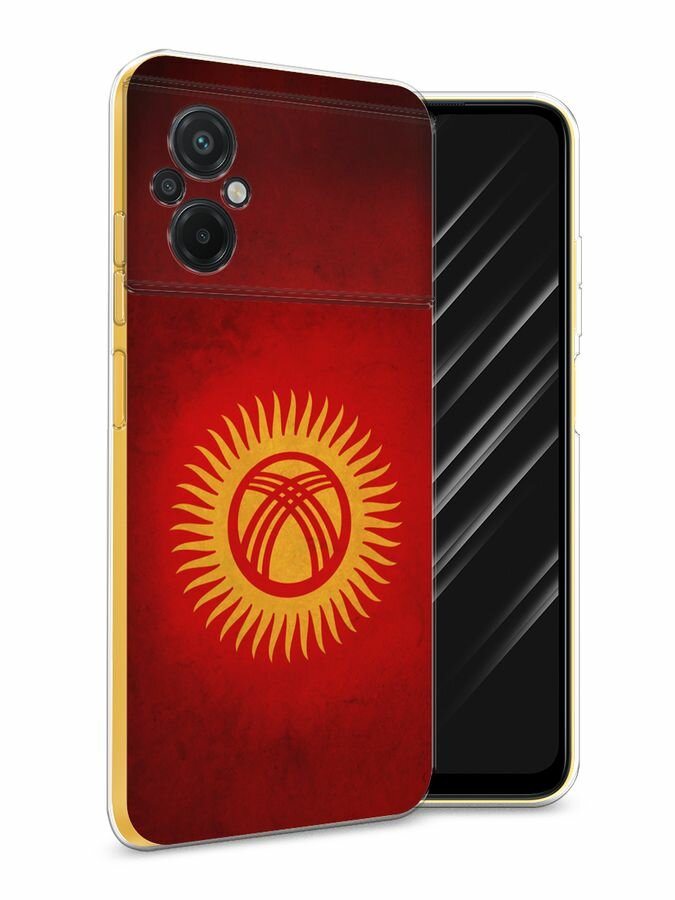 Чехол на Xiaomi Poco M5 / Сяоми Поко M5 с принтом "Флаг Киргизии"