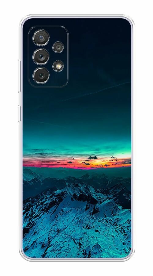 Чехол на Samsung Galaxy A73 / Самсунг Галакси А73 с принтом "Закат в горах"