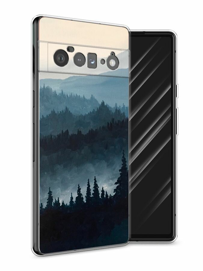 Чехол на Google Pixel 6 Pro / Гугл Пиксель 6 Pro с принтом "Туманные горы"