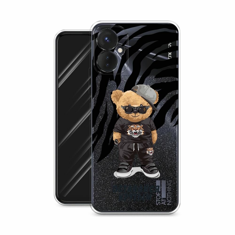 Чехол на Tecno Spark 9 Pro / Техно Спарк 9 Про с принтом "Оставайся крутым - 23 февраля", прозрачный — фото 1