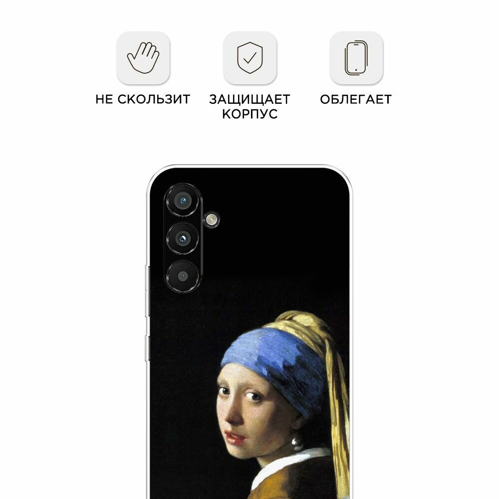 Чехол на Samsung Galaxy A34 / Самсунг A34 с принтом "Девушка с жемчужной сережкой" — фото 1