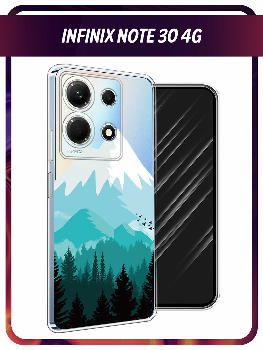 Чехол на Infinix Note 30 4G / Инфиникс Нот 30 4G с принтом "Синяя снежная гора", прозрачный