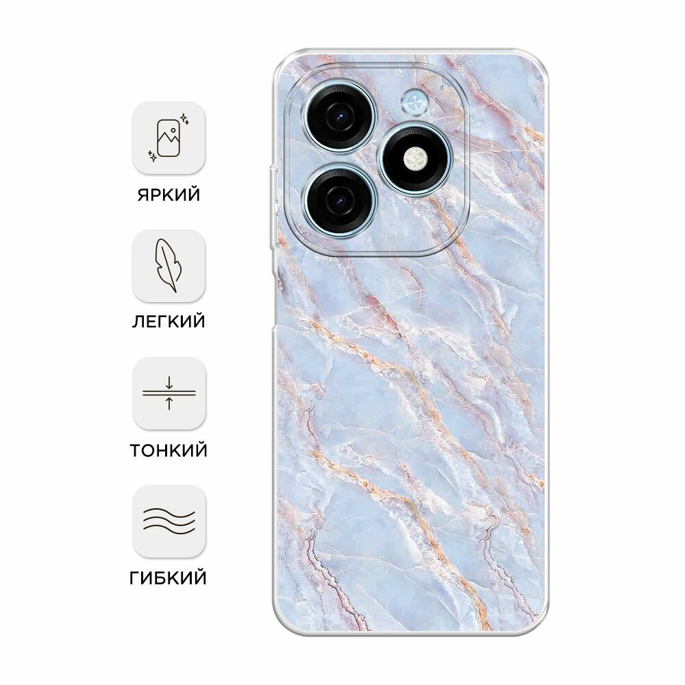 Чехол на Tecno Spark 20 / Текно Спарк 20 с принтом "Сиреневый мрамор" — фото 1