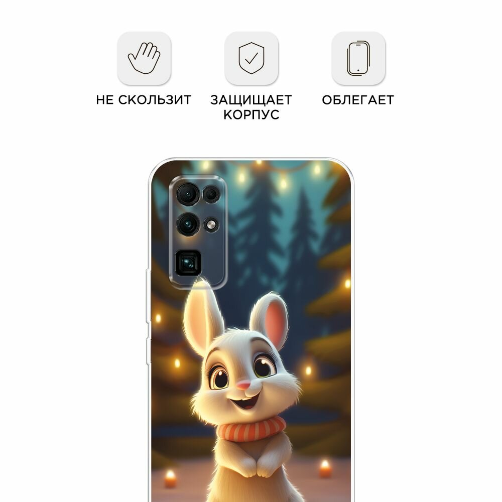 Чехол на Honor 30 / Хонор 30 с принтом "Кролик среди свечей" — фото 1