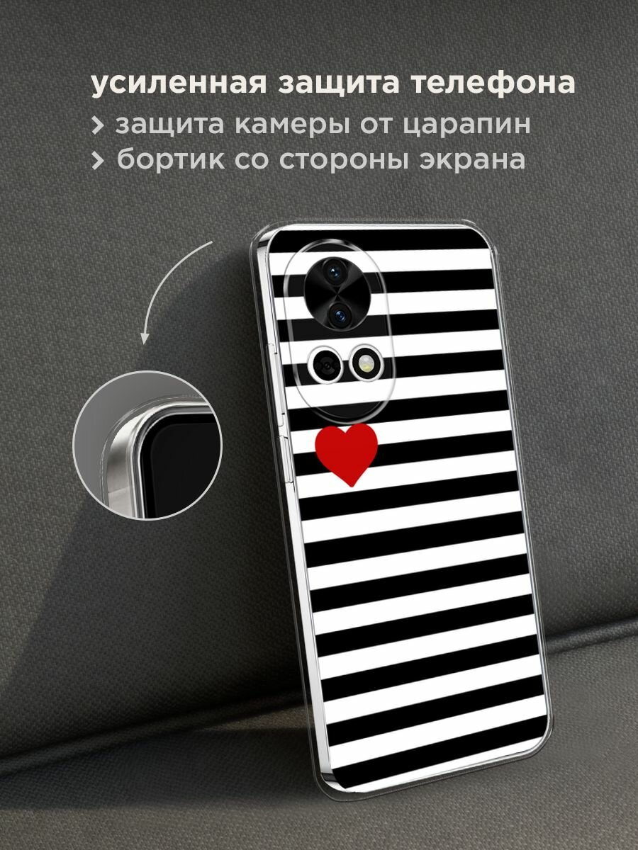 Чехол на Huawei Nova 12/Nova13 / Хуавей Нова 12/Нова 13 с принтом "Красное сердце" — фото 1