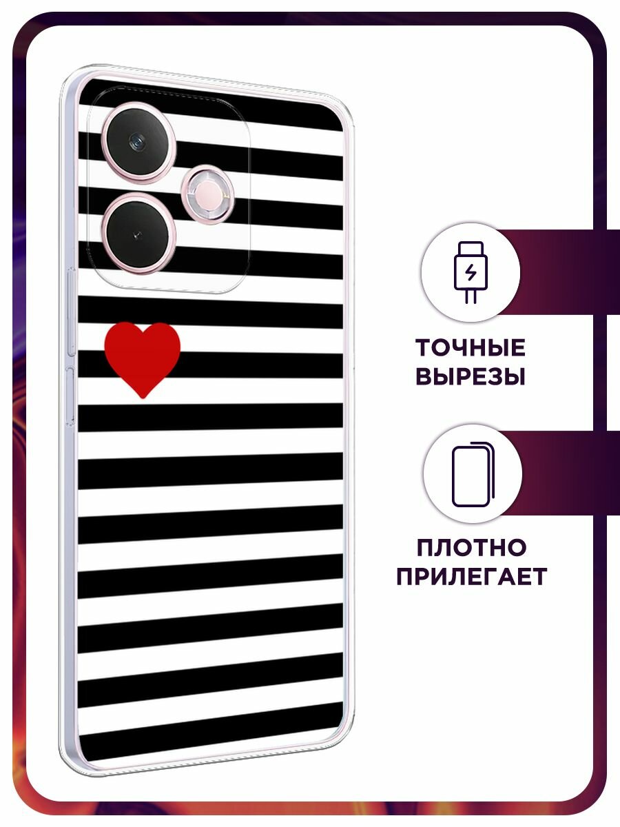 Чехол на Oppo A5 Pro / Оппо А5 Про с принтом "Красное сердце" — фото 1