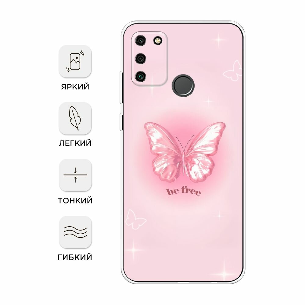 Чехол на Honor 9A / Хонор 9А с принтом "Be free butterfly 1" — фото 1