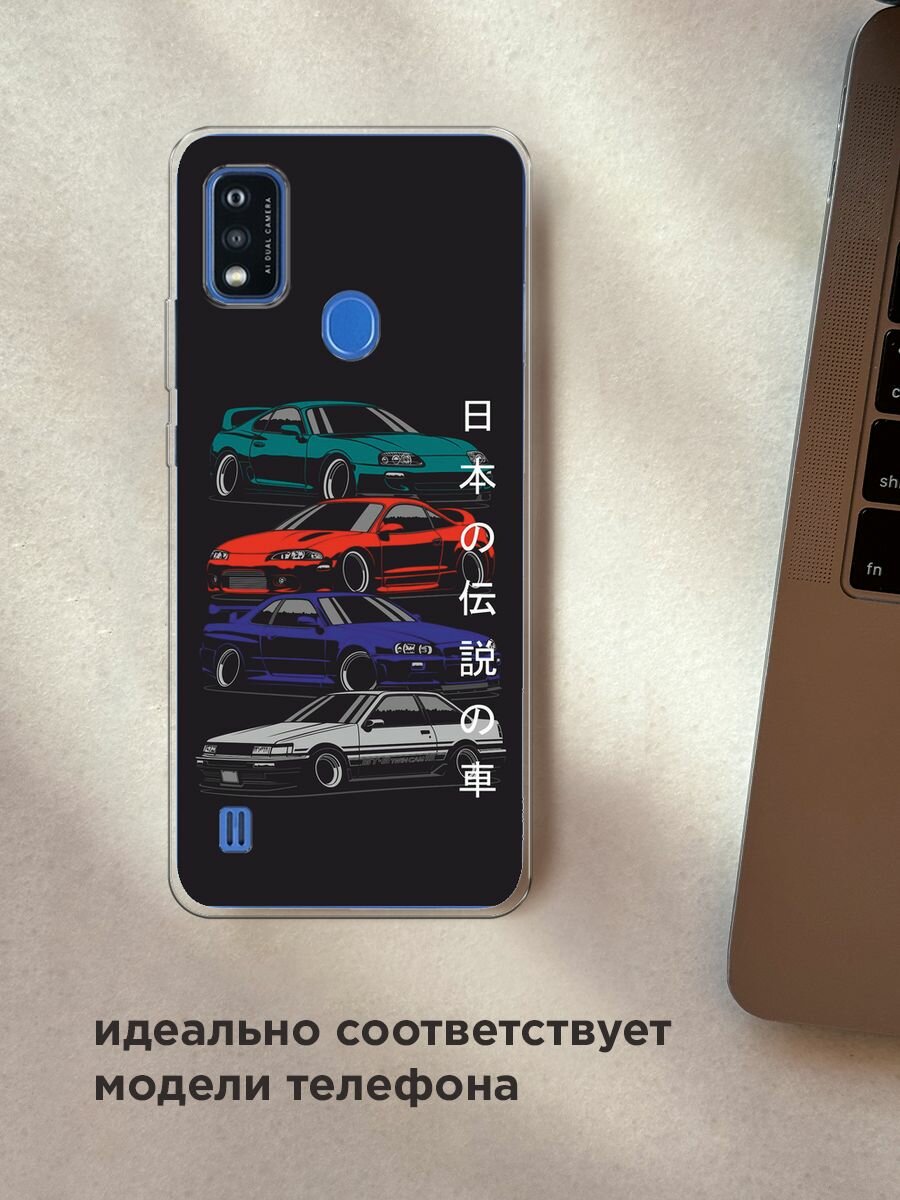 Чехол на ZTE Blade A51 / ЗТЕ Блейд А51 с принтом "JDM Legend cars" — фото 1