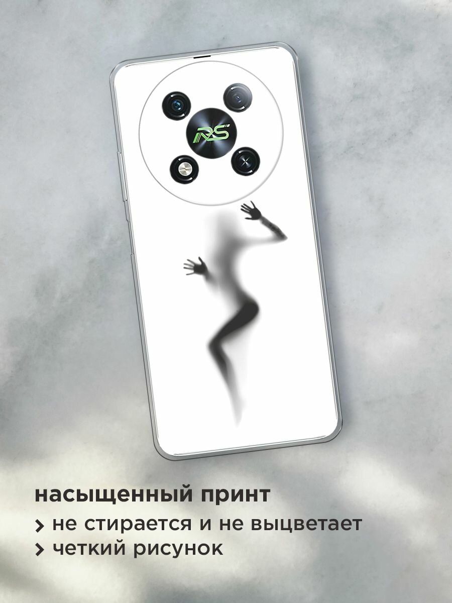 Силиконовый чехол на Itel RS4 / Ител РС4 с принтом "Девушка в душе" — фото 1