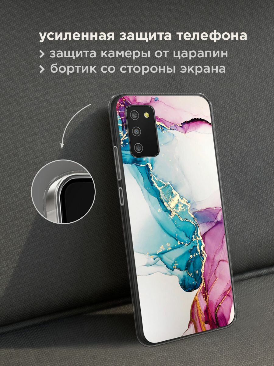 Чехол на Samsung Galaxy A02s / Самсунг Галакси A02s с принтом "Розовые разводы рисунок" — фото 1
