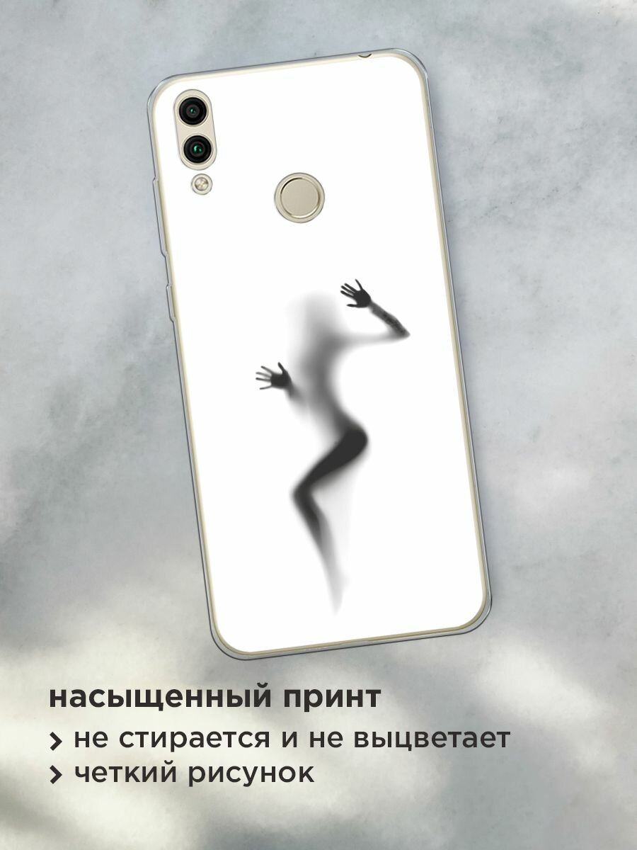 Силиконовый чехол на Honor 8C / Хонор 8С с принтом "Девушка в душе" — фото 1