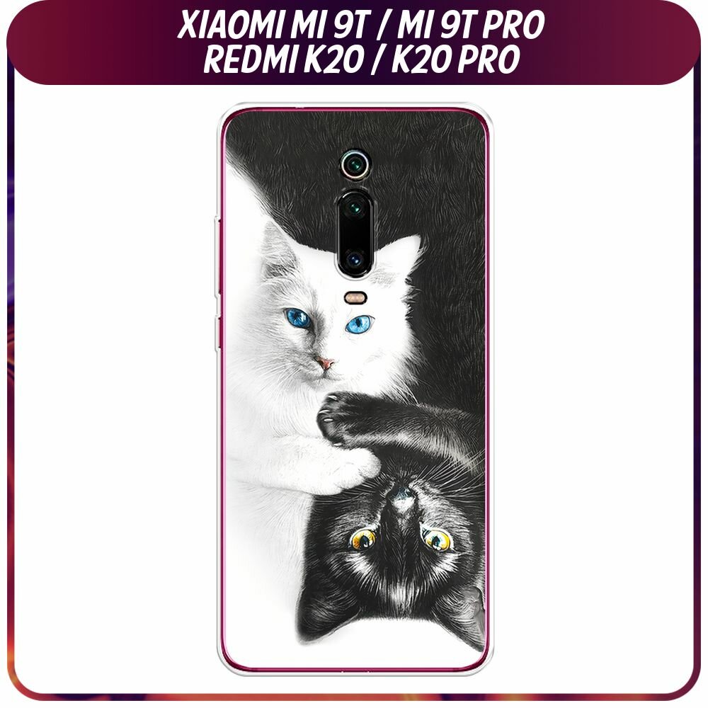 Чехол на Xiaomi Redmi K20/K20 Pro/Mi 9T/9T Pro / Сяоми Редми К20/K20 Pro/Mi 9T/9T Pro с принтом "Коты Инь-Янь"