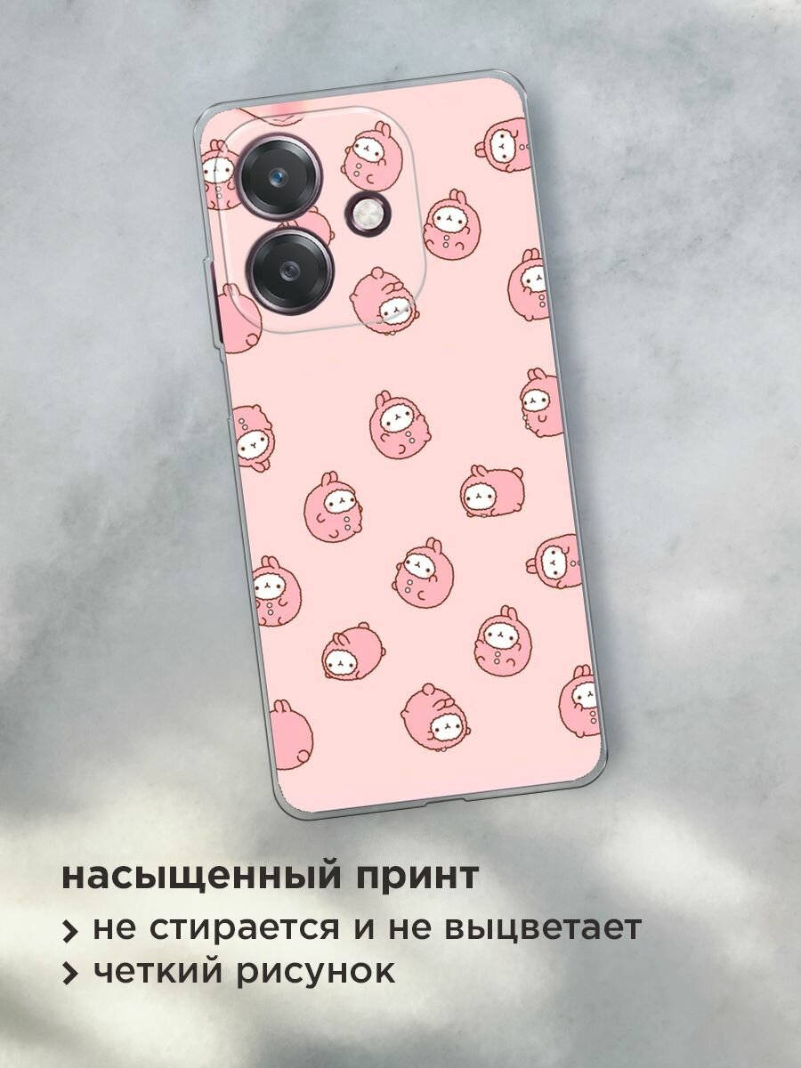 Чехол на Oppo A3/A3x / Оппо А3/A3x с принтом "Зайчики в капюшонах" — фото 1