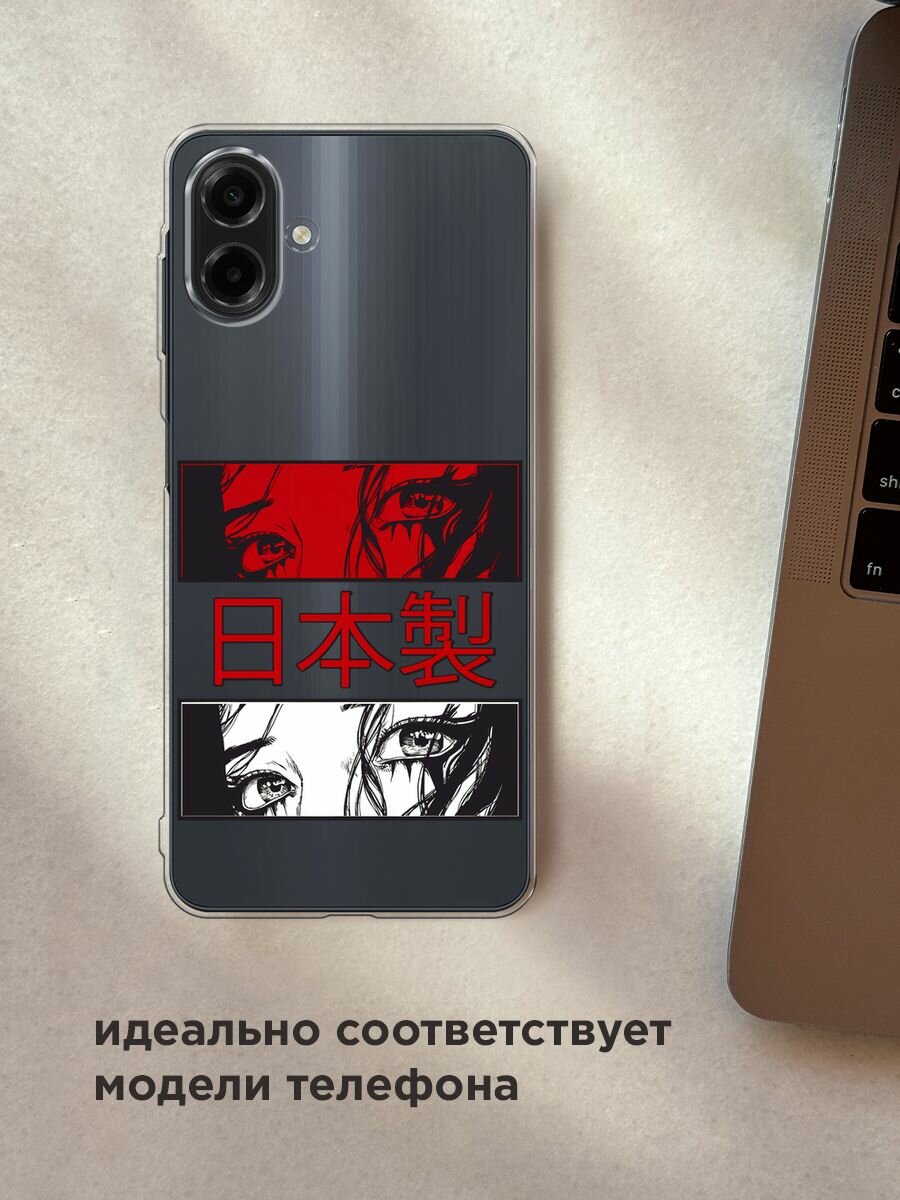 Чехол на Samsung Galaxy A07 / Самсунг А07 с принтом "Аниме глаза манга", прозрачный — фото 1