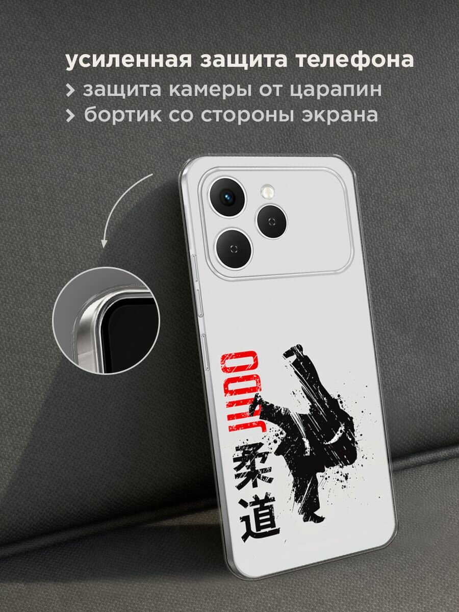 Силиконовый чехол на Tecno Spark 40 / Текно Спарк 40 с принтом "Дзюдо" — фото 1
