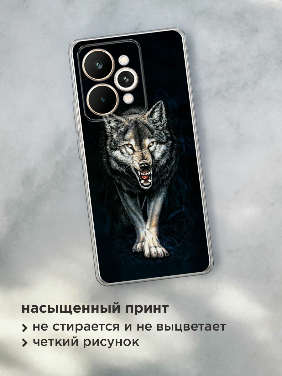 Чехол на Realme 15 Pro / Реалми 15 Про с принтом "Злобный волк из ночи" — фото 1