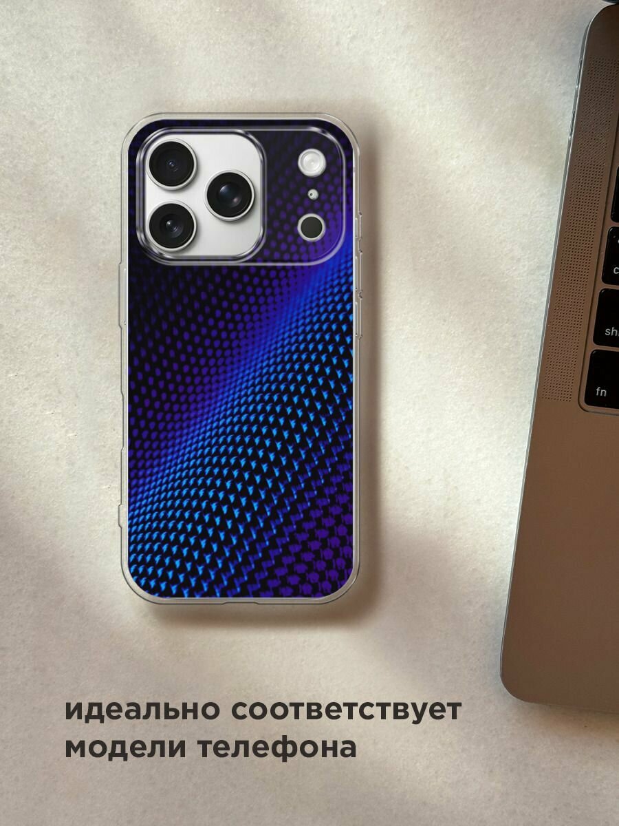Чехол на Apple iPhone 17 Pro / Айфон 17 Про с принтом "Синий карбон" — фото 1